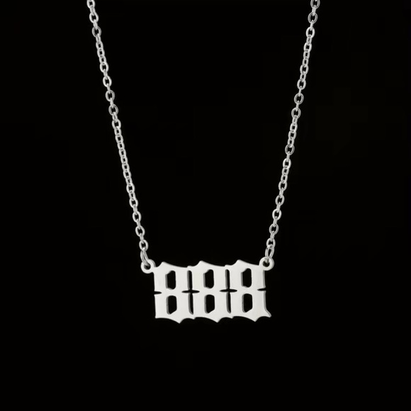 Jewelry | Unisex New Silver Stainless Steel Old English Angel Numbers ...